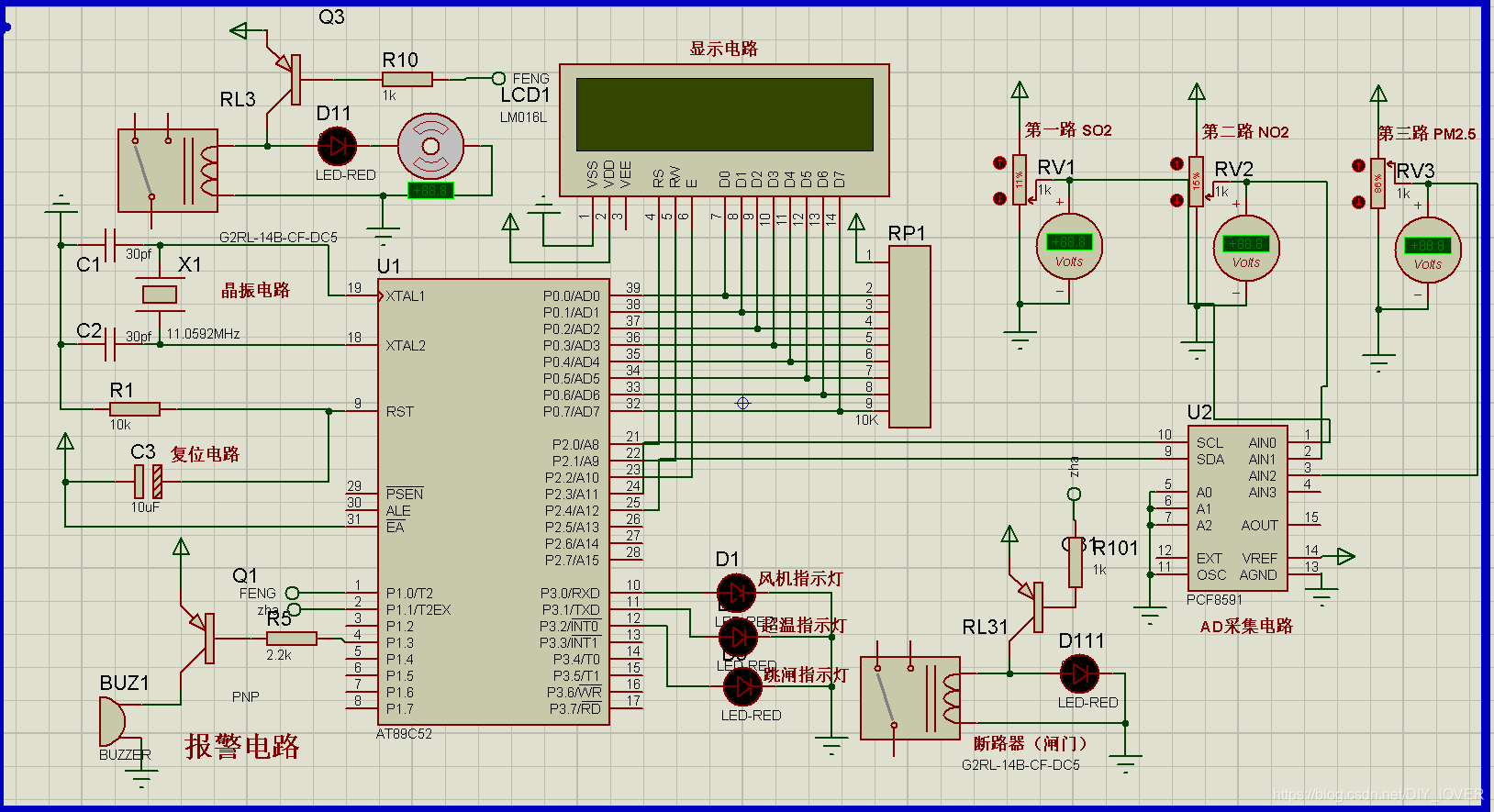 基于单片机三相温度测量控制系统设计-protues仿真_若定义数组uchar code dis[ ]-CSDN博客
