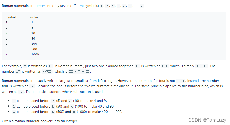 【LeetCode】 No.13. Roman to Integer -- Java Version-CSDN博客