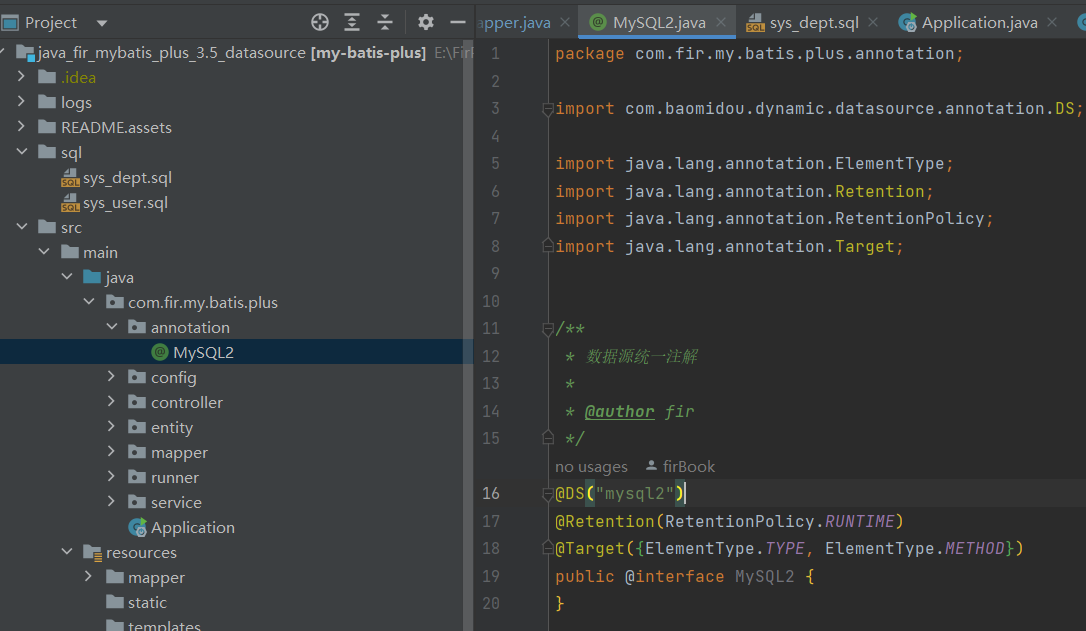 [Spring Boot]baomidou 多数据源_baomidou多数据源-CSDN博客