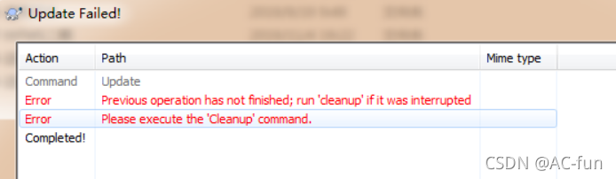 如何解决SVN更新时报Previous operation has not finished； run ‘dleanup‘ if it was interruptedPlease……的错误 ...