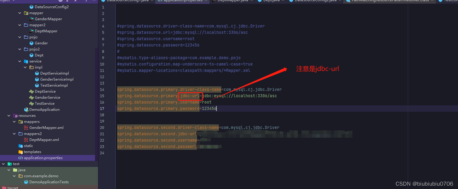 SpringBoot多数据源配置1_unknown property 'spring.datasource.primary-CSDN博客