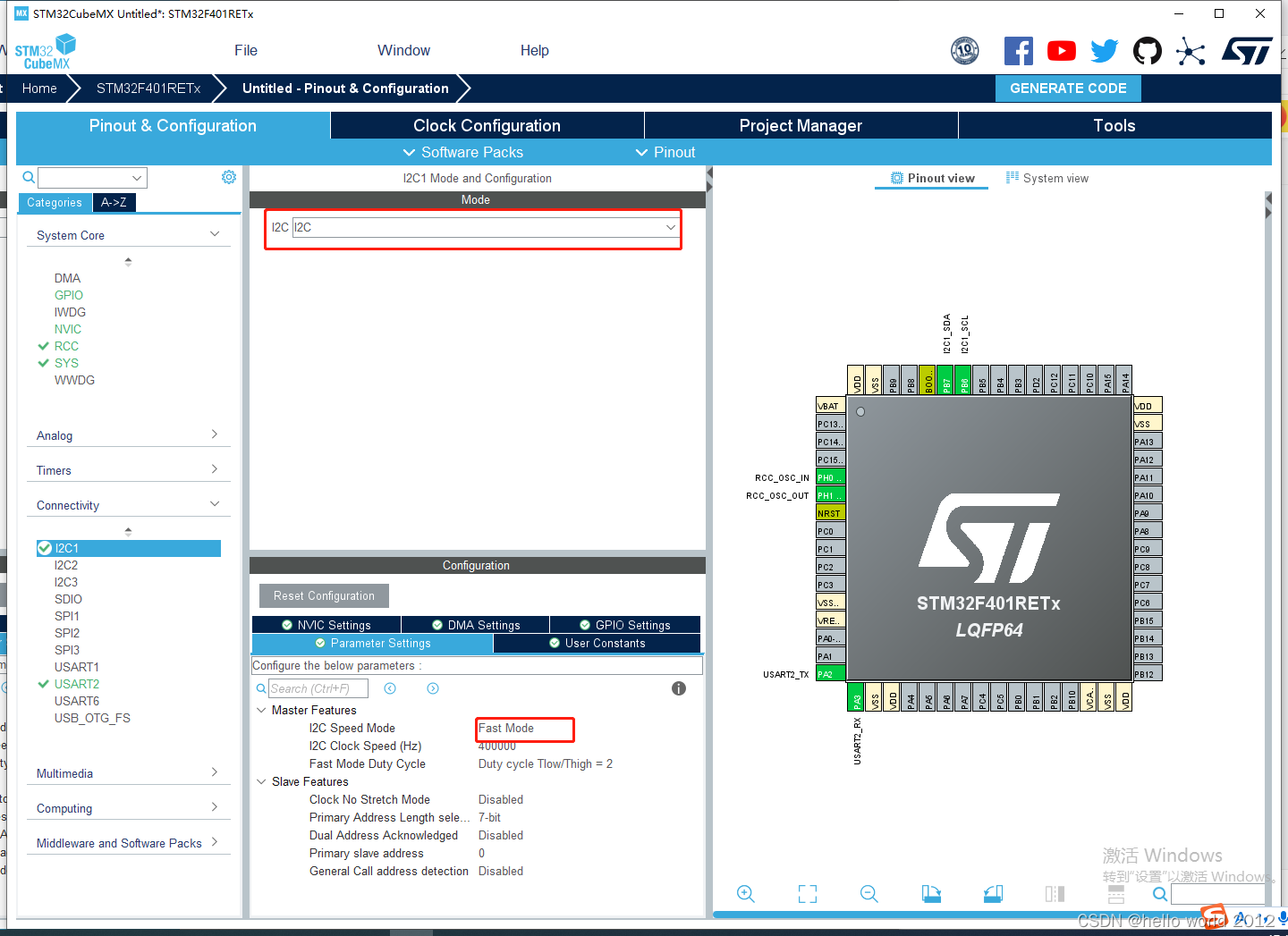 STM32CubeMX配置STM32F401 I2C通讯（HAL库开发）_stm32f4硬件i2c mx cube-CSDN博客