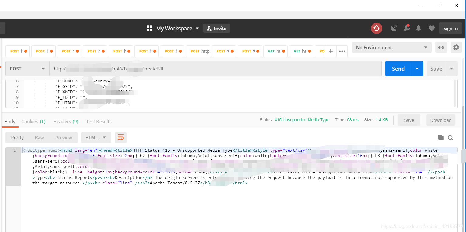 POST请求 报 HTTP status 415 错误（postman测试）_nginx post请求返回415-CSDN博客