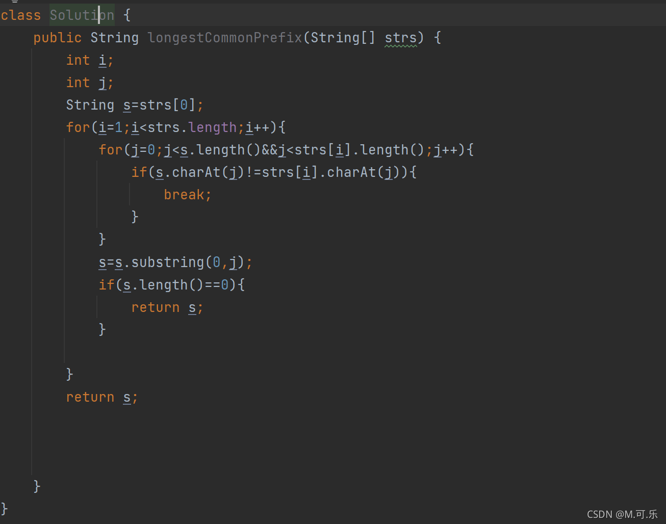 Leetcode 最长公共前缀（java）查找字符串数组中的最长公共前缀java Csdn博客