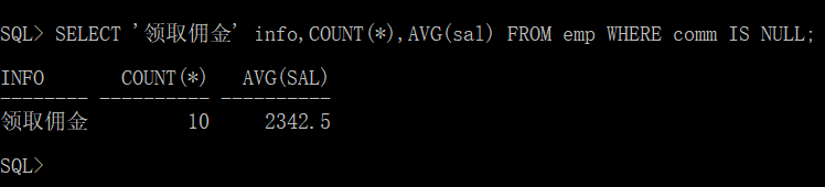 ORACLE:分组统计函数（COUNT()、SUM()、AVG()、MAX()、MIN()）的使用_oracle sum对count-CSDN博客
