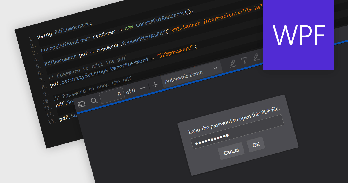 在 WPF 应用程序中使用密码保护 PDF-XFINIUM.PDF_wpf程序加密-CSDN博客