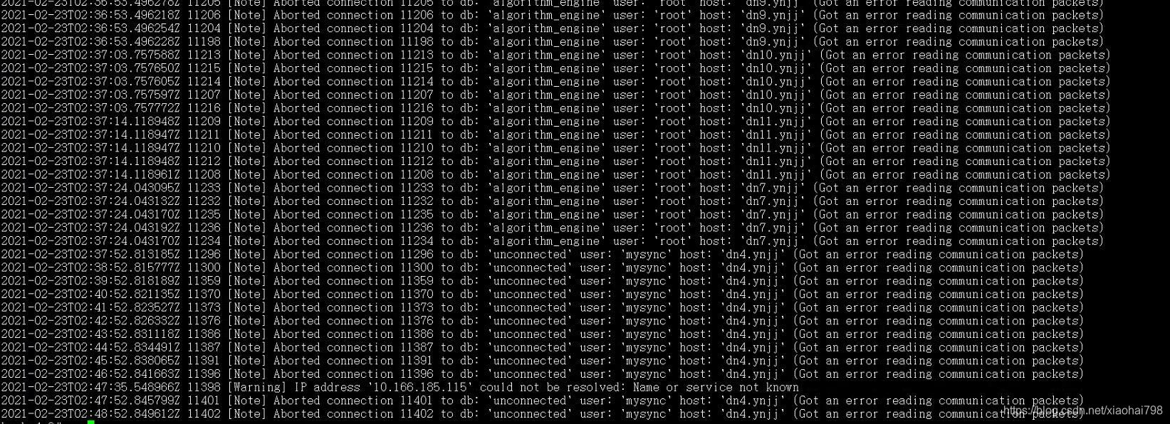 mysql系统调优之Aborted connection timeout/error reading communication ...