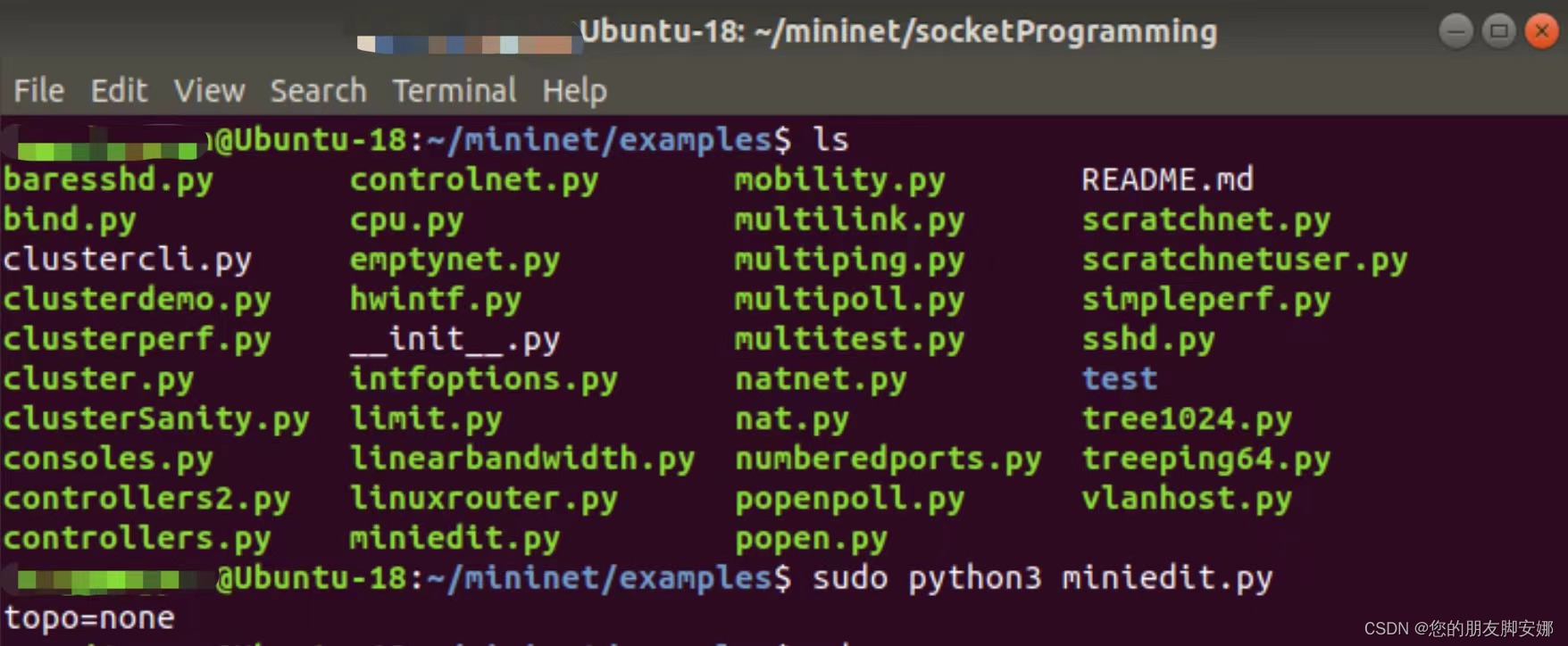 解决ModuleNotFoundError: No module named ‘mininet‘_modulenotfounderror: no module named 'mininet ...