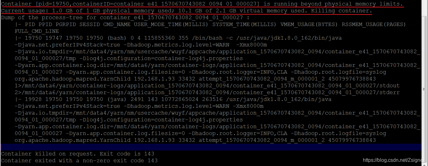 【MAPREDUCE】MapReduce : Container killed on request. Exit code is 143-CSDN博客