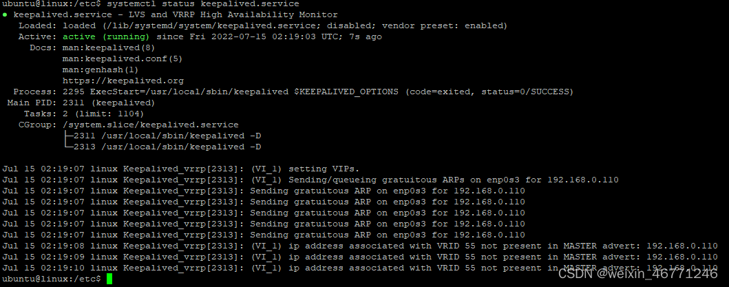 ubuntu18安装keepalived_ubuntu keepalived 默认安装目录-CSDN博客