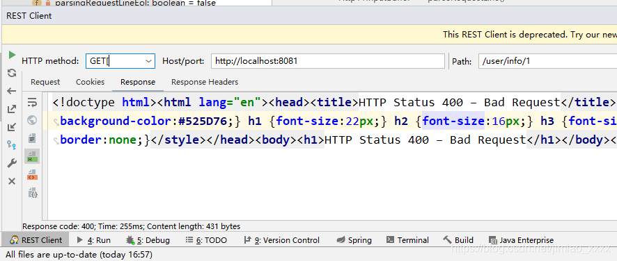 springboot运行一段时间报错 nvalid character found in method name. HTTP method names must be tokens ...
