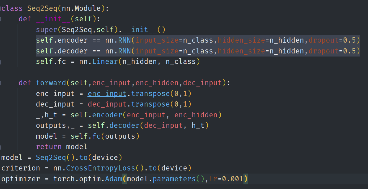 Seq2Seq Pytorch实现_seq2seq python decoder input-CSDN博客