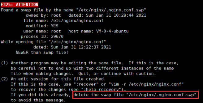 成功解决：使用vim修改文件时报错Another program may be editing the same file. If this is the case的问题_another ...