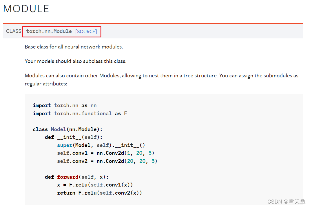 Pytorch深度学习入门笔记（八）神经网络的基本骨架 Nnmodule的使用nnmodule 简单翻译 Csdn博客