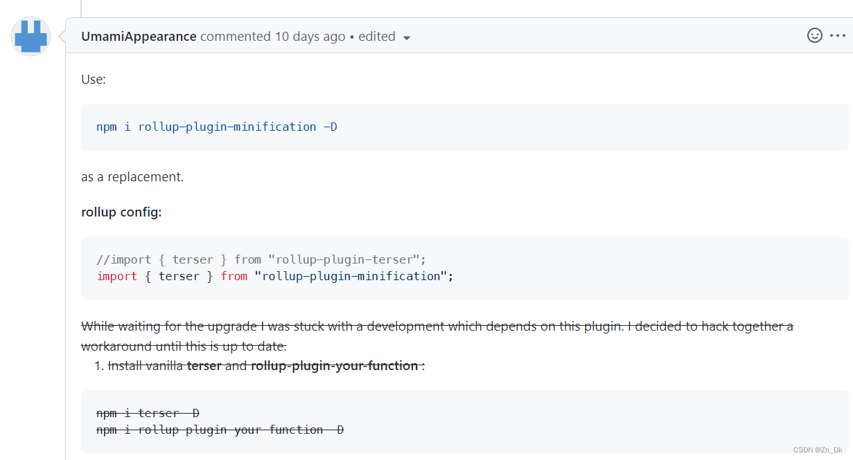rollup 压缩插件 rollup-plugin-terser 在 rollup 3.x 不能使用了吗? 跳坑记_rollup terser-CSDN博客