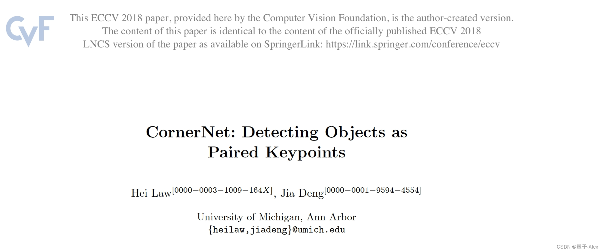 【CV论文精读】Cornernet Detecting objects as paired keypoints_cornernet: detecting objects as paired ...