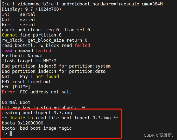 Unable to read file boot-topeet_9.7.img boota: bad boot image magic-CSDN博客