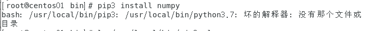Centos使用pip3命令安装python包，出现错误：bash Usr Local Bin Pip3 Usr Local Bin Python3 7 坏的解释器 没有那个文件或