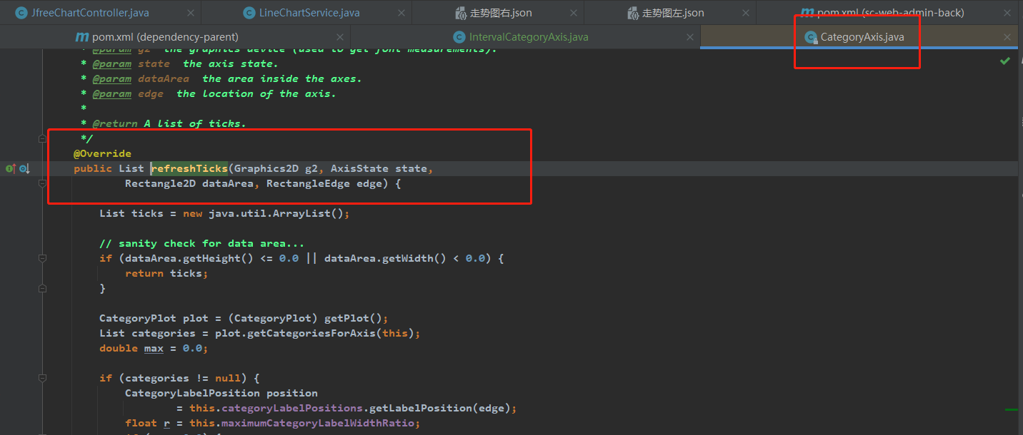 java jfreechart 折线图数据量大，X 轴刻度密密麻麻显示不下，或者省略号的解决办法_jfreechart x轴坐标 ,显示一个 ...