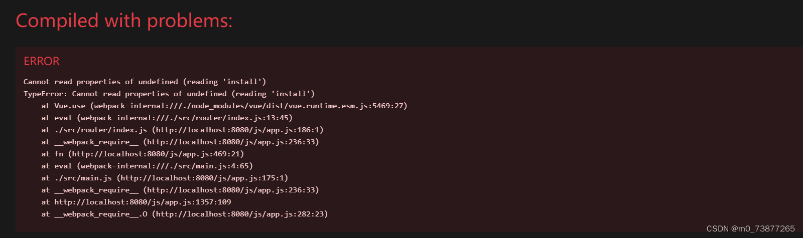 VUE -Cannot read properties of undefined (reading ‘install‘)_vue cannot read properties of ...