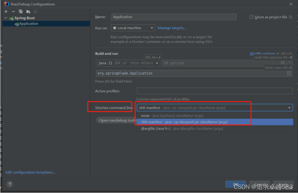 idea Error running Application. Command line is too long. Shorten the command line via JAR ...