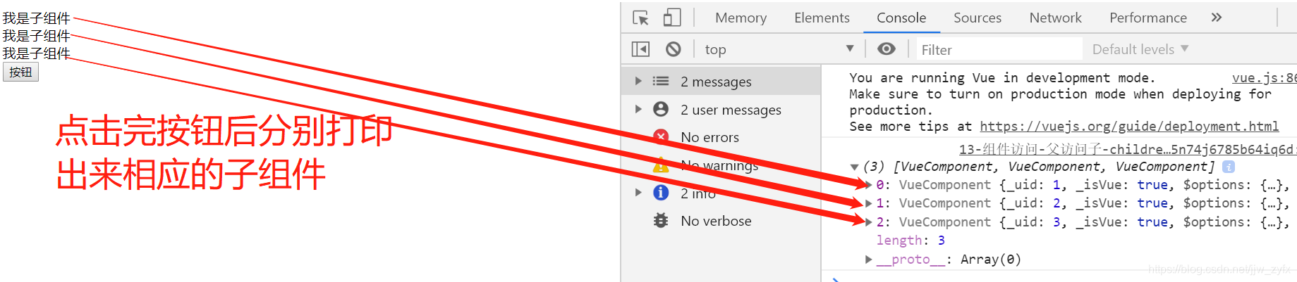 vue 通过$children或$refs获取子组件、通过$parent获取父组件，$root获取根组件_element this.$children-CSDN博客