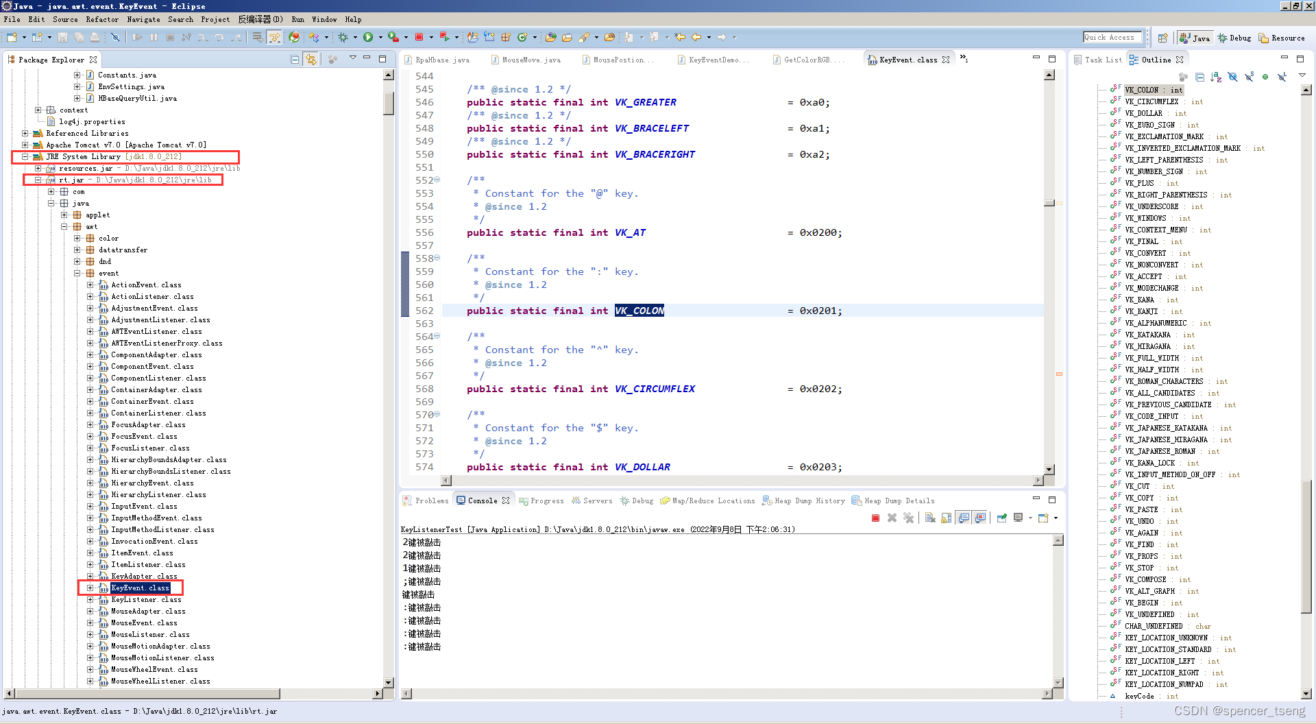 KeyEvent.VK_COLON Exception in thread “main“ java.lang.IllegalArgumentException: Invalid key ...