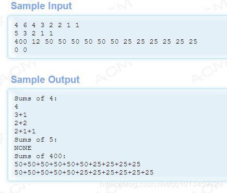 HDU 1258 Sum It Up (DFS水题)_sum it up题解-CSDN博客
