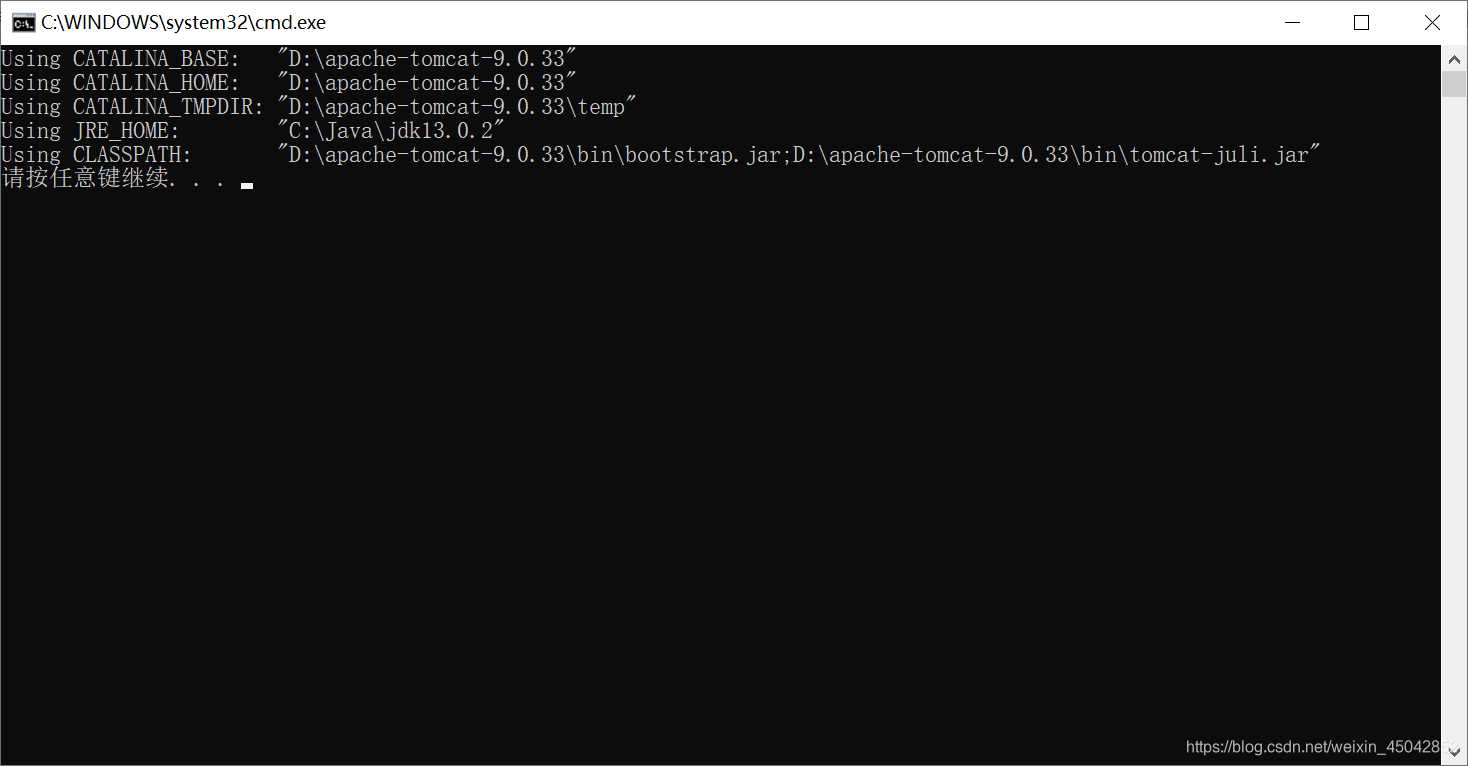 启动tomcat出来两个窗口 NOTE: Picked up JDK_JAVA_OPTIONS: --add-opens=java.base ...