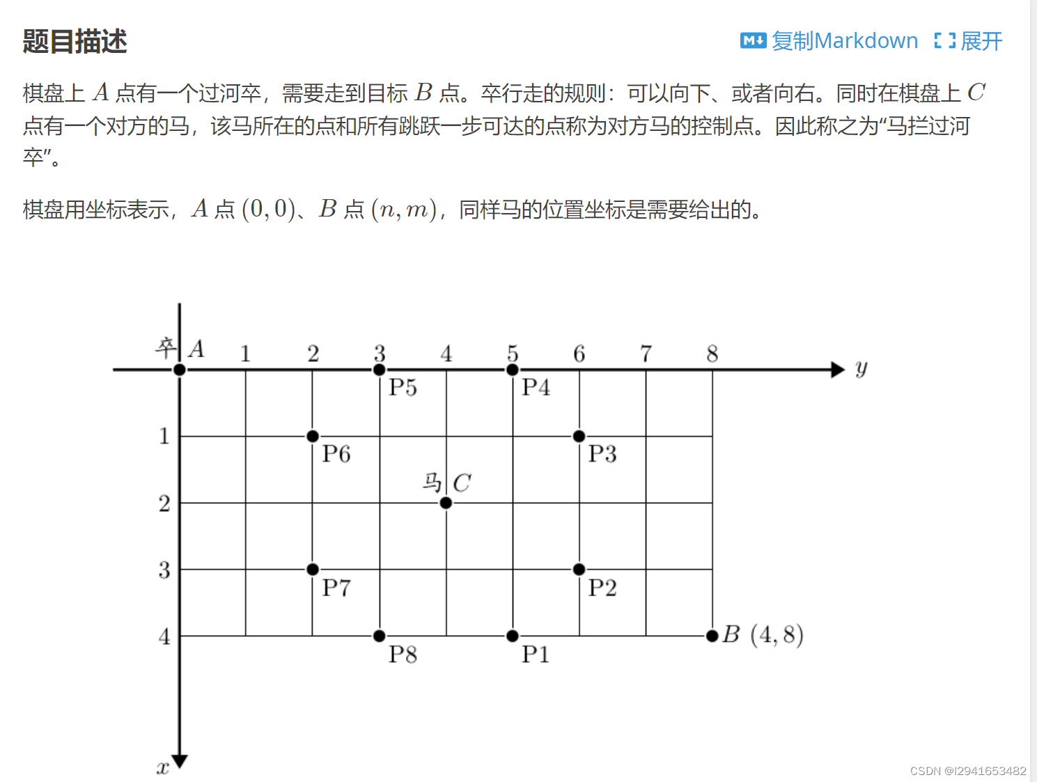 [ 动态规划 ] 洛谷 P1002 过河卒 java讲解_过河卒java-CSDN博客