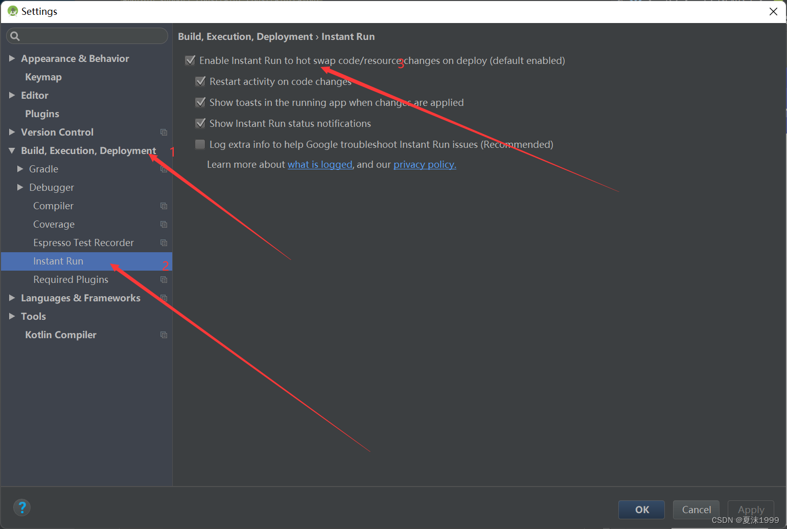 Android Studio 3.0(3.5,4.0) 及以上 Instant Run(HotSwap) 功能开启或关闭_android studio instant run-CSDN博客