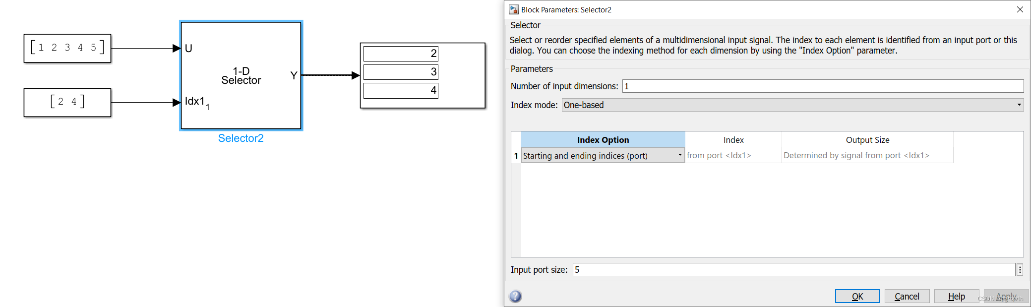 Simulink中Selector的使用_simulink中selector模块怎么用-CSDN博客