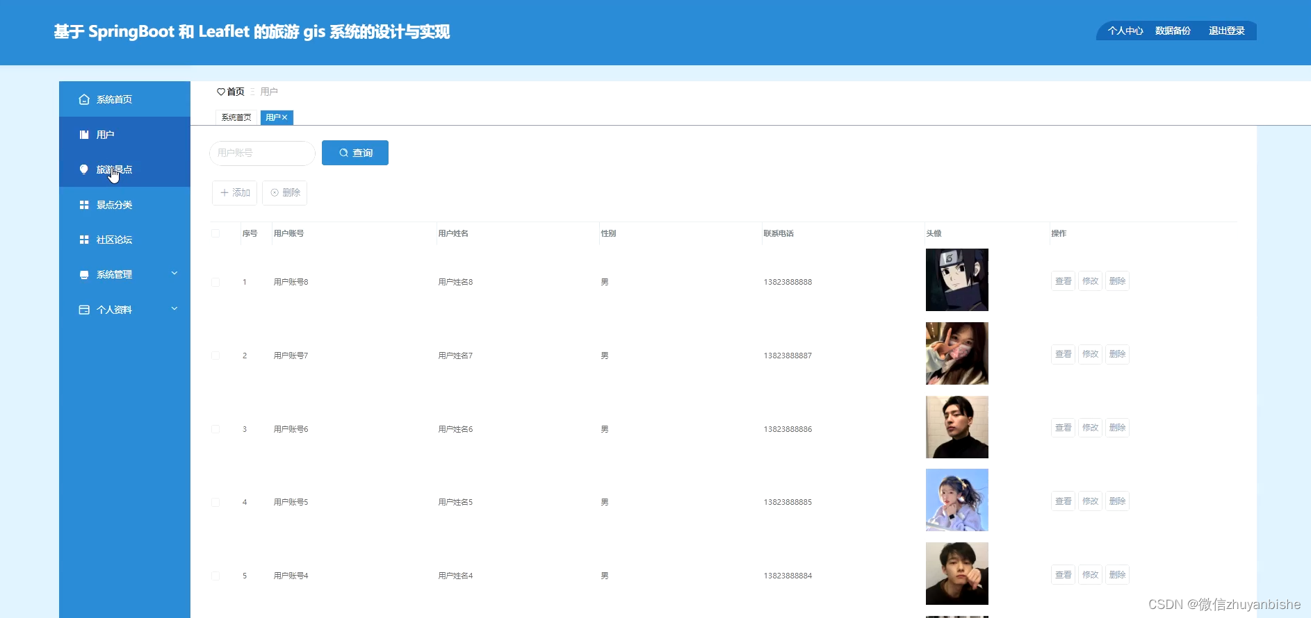 计算机毕业设计之基于SpringBoot 和 Leaflet 的旅游 gis 系统的设计与实现-CSDN博客