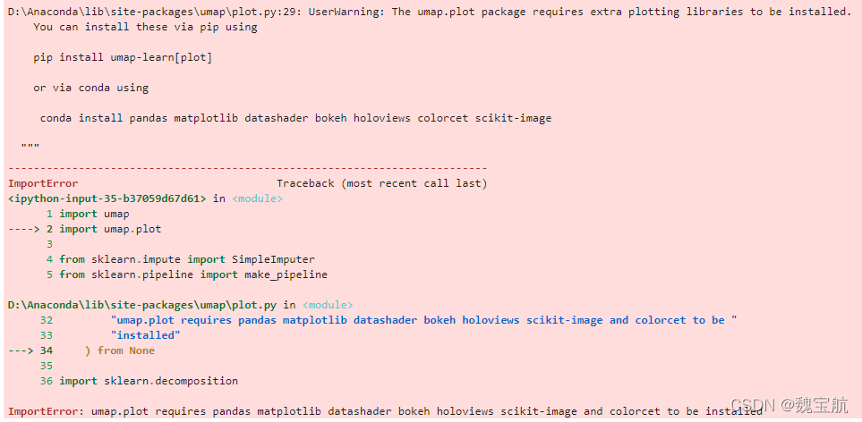 解决importerror Umapplot Requires Pandas Matplotlib Datashader Bokeh Holoviews Scikit Image And 8754