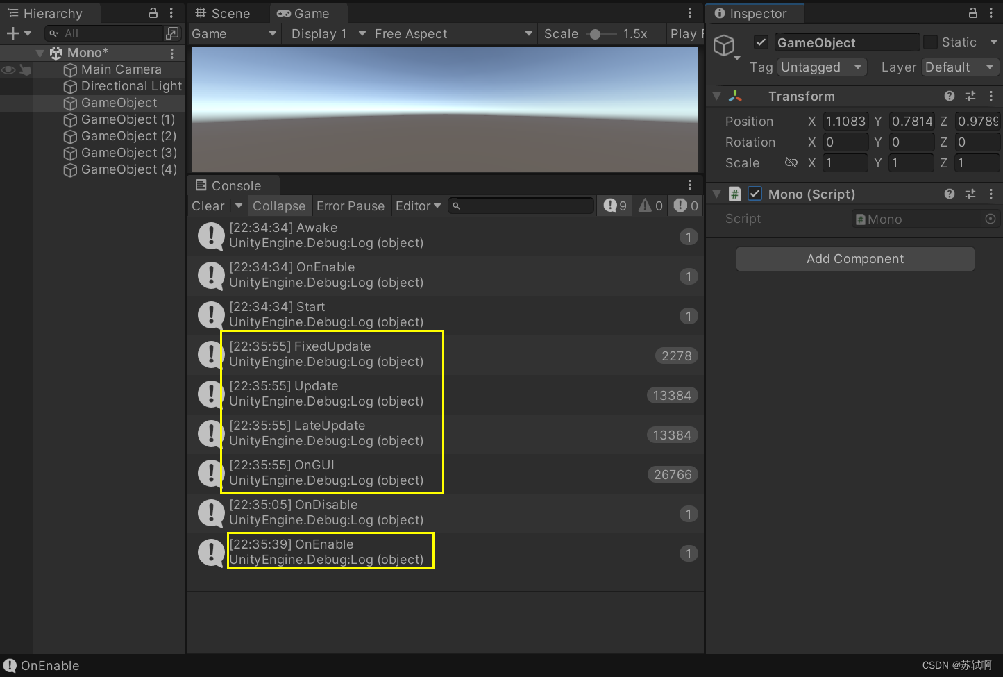 Unity的GameObject生命周期_unity gameobject 生命周期-CSDN博客