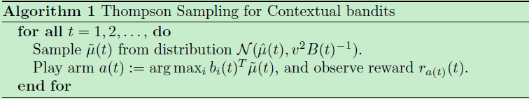 论文笔记——Thompson Sampling for Contextual Bandits with Linear Payoffs(线性收益)-CSDN博客