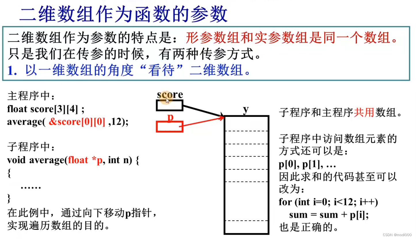 用指针访问二维数组 Csdn博客