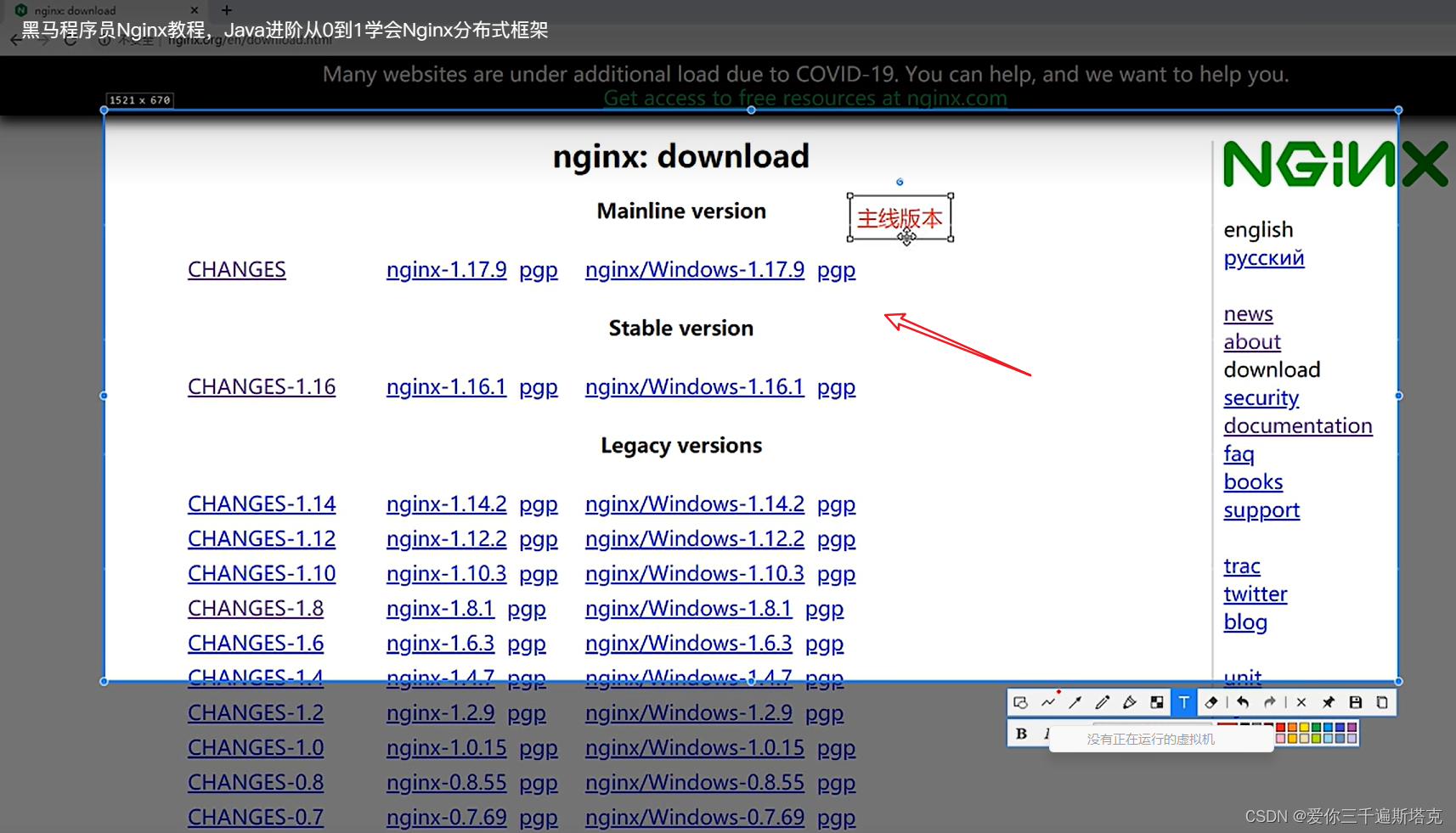 Ngnix03 Ngnix的官方简介,Ngnix作者是俄罗斯人发明的，about可以获取官方统计下载页面，download是下载页面，documentation是Ngnix下载官方文档 ...