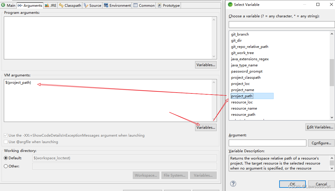 【笔记】Java - VM options、Program arguments、Environment variables、eclipse variables-CSDN博客