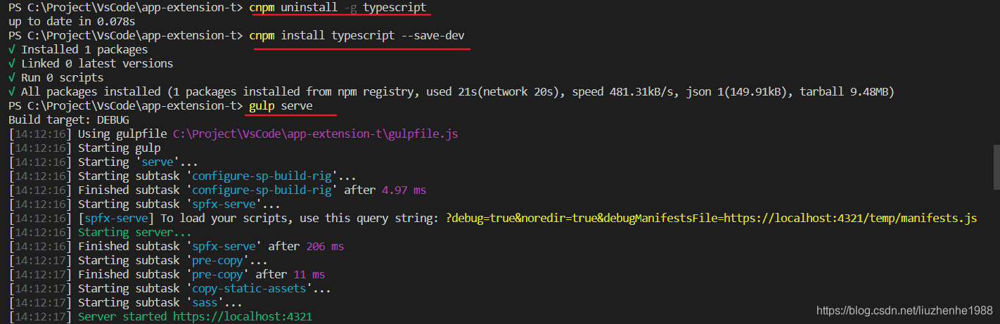 【SharePoint】通过spfx与react开发扩展部件时候，在gulp serve时候，报错index.d.ts(30,13): error TS1005: ‘；‘ expected解决 ...