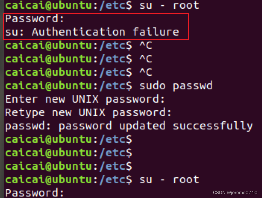 su: authentication failure 解决方法-CSDN博客