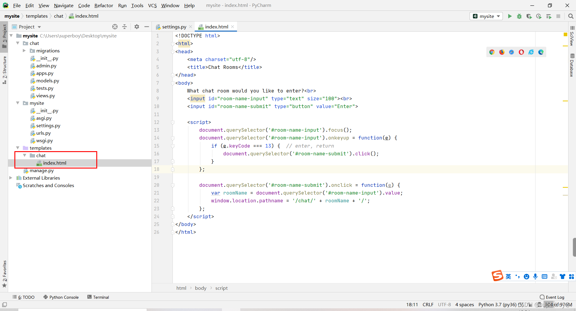 保姆级别 附带源码 Django集成channels（一）实现简单聊天功能_django+channel实现私信机制-CSDN博客