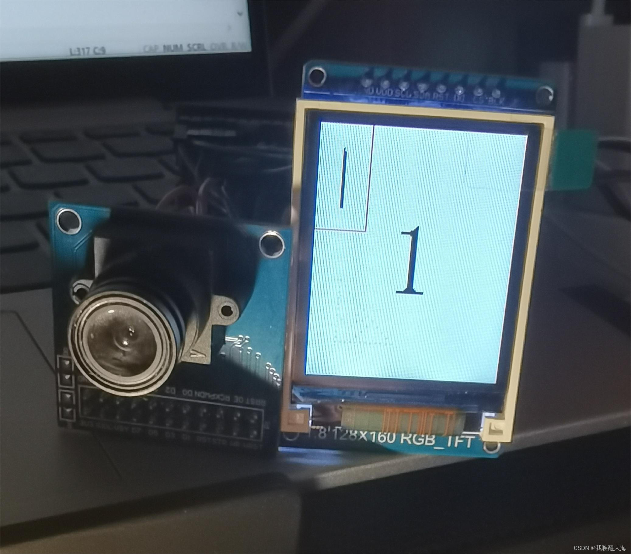 STM32F103C8T6单片机通过OV7670摄像头和1.8寸TFT屏幕实现简单的数字识别_stm32f103c8t6开发板使用ov7670 ...