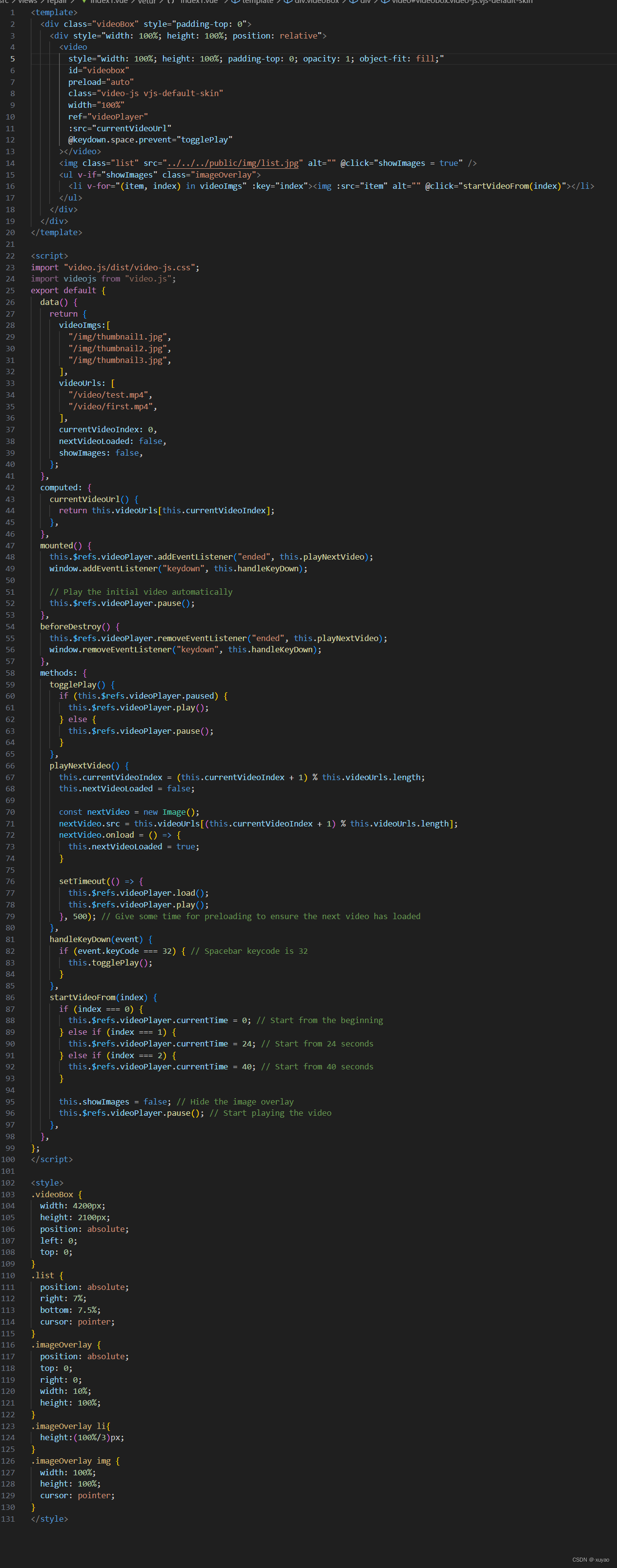 videojs实现的一个视频效果_videojs 秒显示的是微妙-CSDN博客