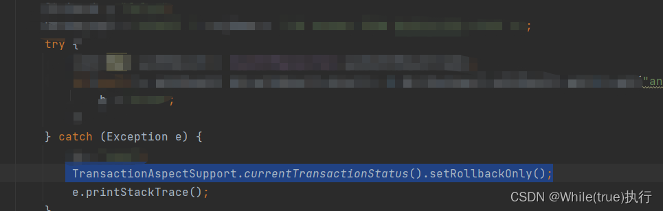 Transaction silently rolled back because it has been marked as rollback ...