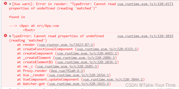 Vue报错：TypeError: Cannot read properties of undefined (reading ‘matched‘)_errorlog.js:13 vue ...