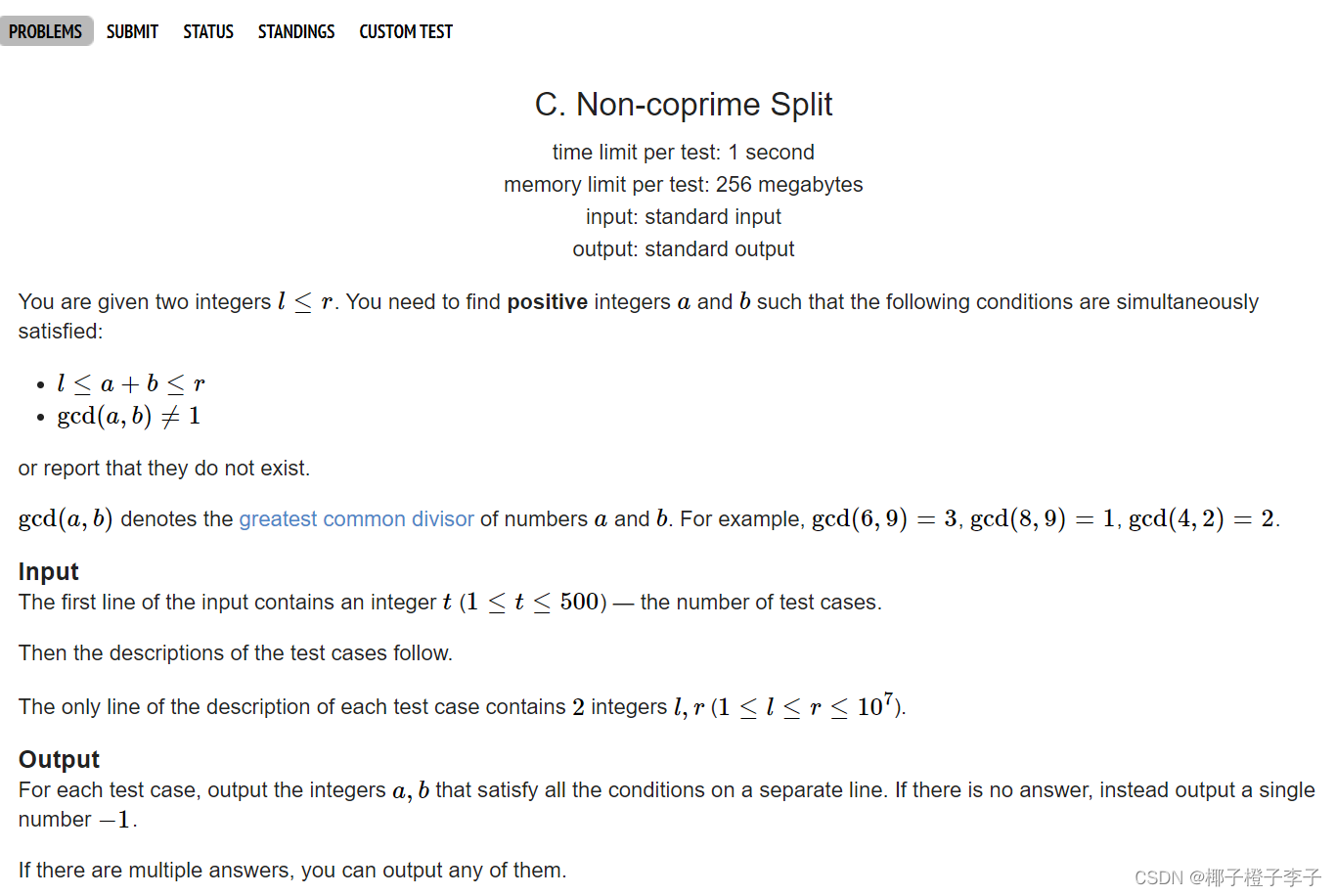 Codeforces Round 895 (Div. 3)C.Non-coprime Split-CSDN博客