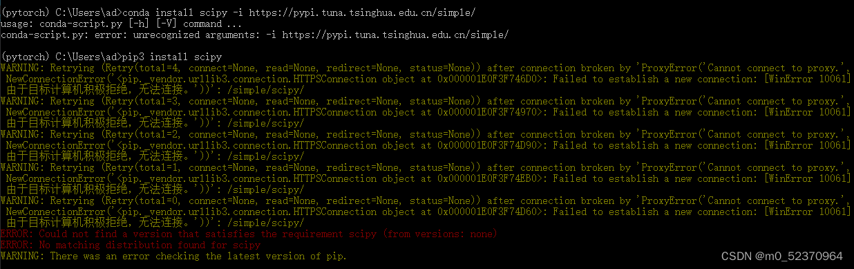 改错：[WinError 10061] 由于目标计算机积极拒绝，无法连接。------解决办法_[winerror 10061] 由于目标计算机积极拒绝,无法连接。-CSDN博客