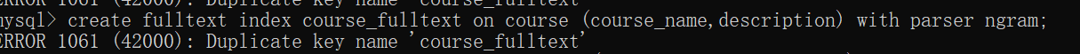 error 1061(42000) Duplicate key name ’ ’-CSDN博客