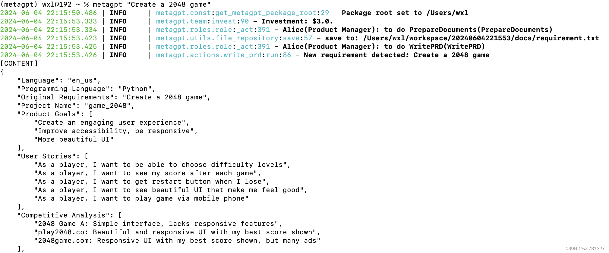 mac环境基于llama3和metaGPT自动开发2048游戏_metagpt mac-CSDN博客
